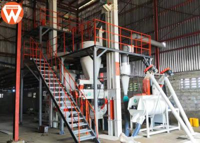 China Automatic Safe Poultry Pellet Feed Plant 1 - 2.5t/H Capacity 380V / 50Hz Voltage for sale