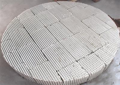 China 125m2/M3 Alkali Resistant Ceramic Structured Packing In Distillation Tower for sale