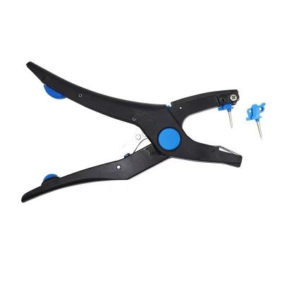China Black Automatic Rebound Sheep Ear Tag Pliers Metal Anti Slip for sale