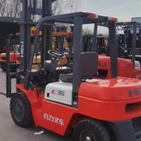 China Orange Second Hand Forklift 3.5 Ton Used HELI Forklifts With 3 Stage for sale