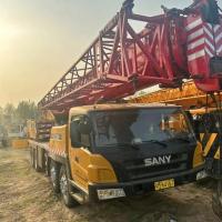 China Red SANY 50 Ton Mobile Used Sany Telescopic Arm Truck Crane SANY STC50 In Good Condition for sale
