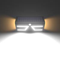 China IP65 White Black Sensitive Pir Cob Solar Powered Outside Wall Lights for sale