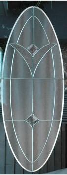 China zinc caming Oval decorative glass for wooded door for sale