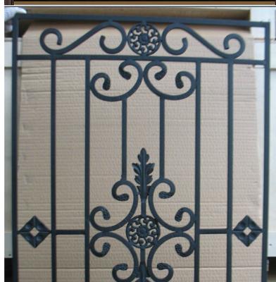 China decorative wrought iron glass in wooden door for sale