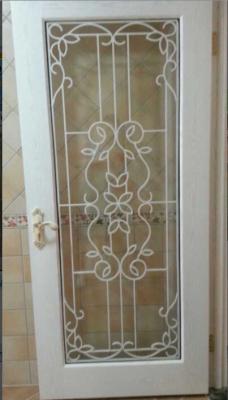 China custom colors wrought iron glass for doors for sale