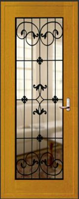 China Wrought Iron Door with Dual-pane Tempered Glass for sale