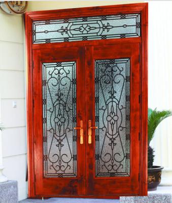China wrought iron glass in Exterior door for sale