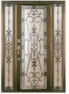 China iron glass panels in door for sale