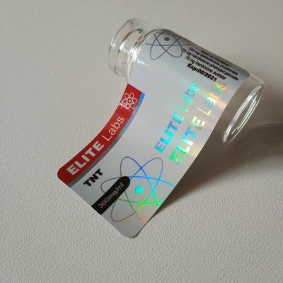 China Gold Stamped Logo 10ml Pharmacy Glass Vial Labels For Injection Oil for sale