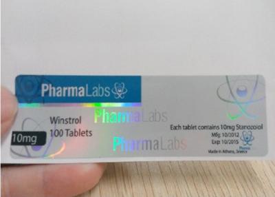 China Pill Bottle vial Vial Labels Laser Material Square Shape For 50 Mg Tablet for sale
