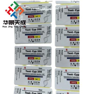 China Waterproof Glass Peptide Vials Labels Single Side Printing for sale