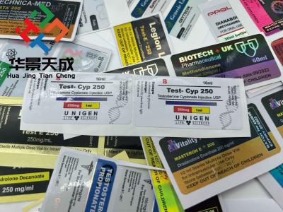 China Injection Oil Glass Vials Labels  10ml Vial Labels for sale