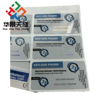 China Test Hormones Vinyl Steroide Glass Bottle Labels For Bodybuilders for sale