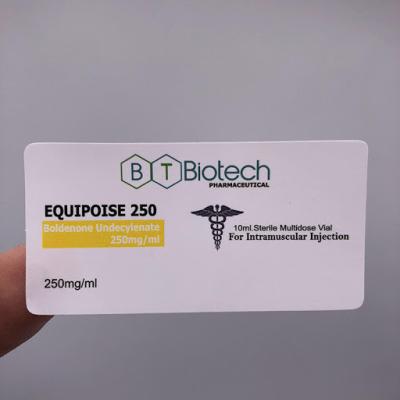 China Biotech Brand Strong Adhesive Vinyl 10ml Vial Labels For Men'S Health Products for sale