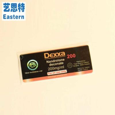 China Deca 250mg Pharmaceutical Injection Medication Glass Vial Labels 25x60mm Laser Hologram Material for sale