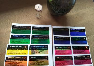 China Hologram Laser Label Stickers With Printing For Super Pharma Glass Bottle Vial for sale