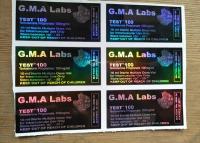 China Black GMA Labs Medicine Bottle Label DECA/ TEST E 300 Laser Vial Stickers for sale