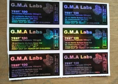 China Black GMA Labs Medicine Bottle Label DECA/ TEST E 300 Laser Vial Stickers for sale