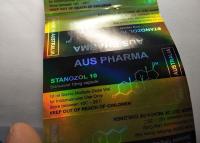 China Golden Hologram Color Glass Vial Labels Pharmacy Bottle Labels Of Aus Pharma Design for sale