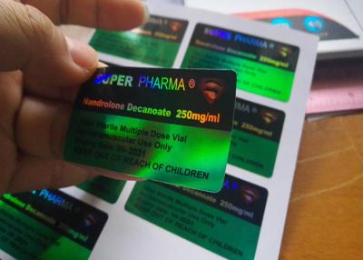 China Custom Hologram 10ml Glass Vial Labels / Pharmacy Bottle Labels Super Pharma Deisgn for sale