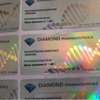 China Diamond Pharmaceucital Brand Holographic 10ml Vial Stickers For Injectable Oil Primobolan Bottles for sale