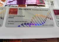 China Phoenix Pharmacetical Injection Custom Vial Labels With Laser Hologram Materail for sale