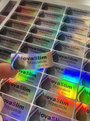 China Tizepatide 10mg Vial Labels With Adhesive Sticker For Peptide Packaging for sale