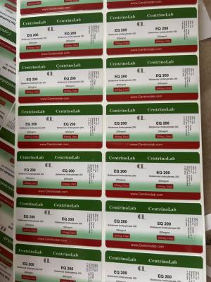 China Customized Adhesive Injection Oil Labels For Steroide Product EQ 200 With Pvc Materail for sale