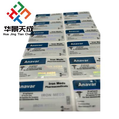 China Anavar 5mg Pill Bottle Label Tablet Oral Labels  Hologram Materail Printing Waterproof for sale