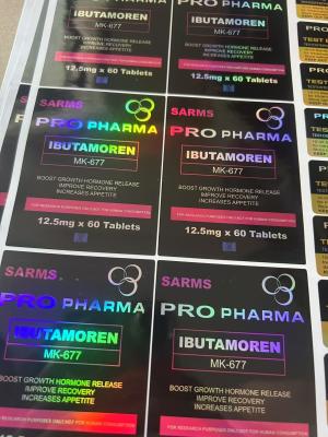 China MK600 Oral 60 Tablets Labels Hologram Material U FOR Aluminum Zip Lock Bags for sale