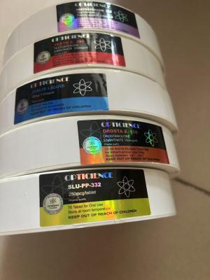 China SLU-PP-332 250MCG Tablet Labels Hologram Materail Printing Waterproof In Roll for sale