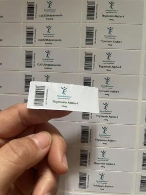 China Thymosin Alpha-1 Peptide Adhesive Vial Labels 2ml Peptide Self Adhesive Bottle Labels for sale