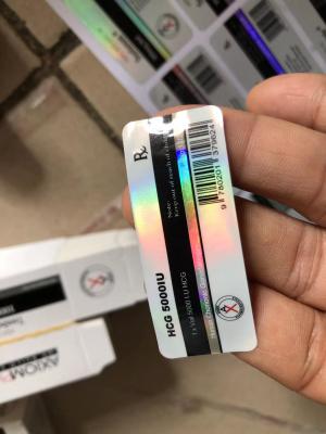 China Tirze  Patide 60mg 2ml Glass Vial Labels With PET Hologram Laser Materail for sale
