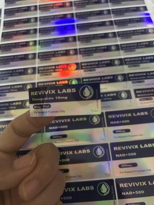China Tirze  Patide 10mg  Peptide Vial Labels For Pharmaceutical Packaging for sale