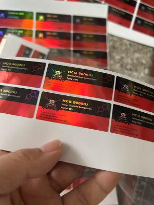 China HCG 5000iu 2ml Glass Vial Labels Waterproof Labels with PAPER/PET/PVC Material for sale