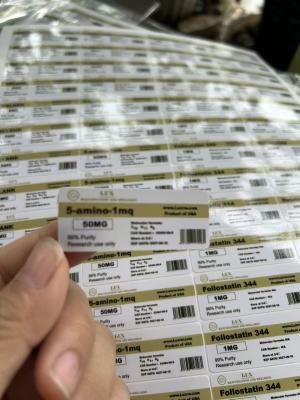 China 5-amino-1mq 50mg PVC Materail 3ML Peptide Vial Labels LABELS for sale