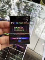 China Anavar 50mg x100 pill  Tablets Labels laser PET Stickers U FOR Aluminum Zip Lock Bags for sale