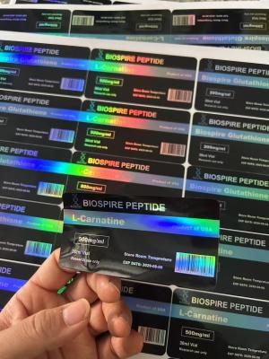 China 10ml L-carnatine 500mg  PET Laser Materail Vial Labels for sale