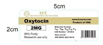 China Oxytocin 2mg Pvc Materail Peptide Vial Labels Medical Storage Conditions for sale