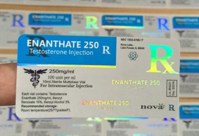 China Enanthate 250mg 10ml vial labels Oil Labels Custom Glass Vial Labels with Multiple Printing for sale