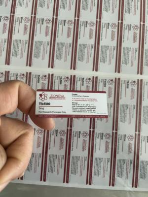 China TB500 2ML 2ML Peptide Vial Labels With White Pvc Materail for sale