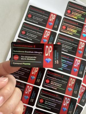 China Test ENAN Laser Materail Brand  Diamond Pharma 10ml Vial Labels for sale