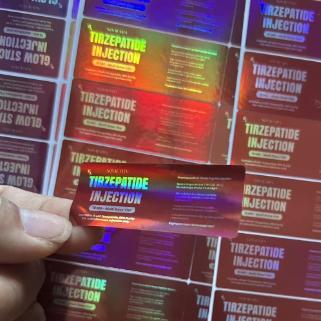 China Trizepatide 10mg laser shinny hologram labels for sale
