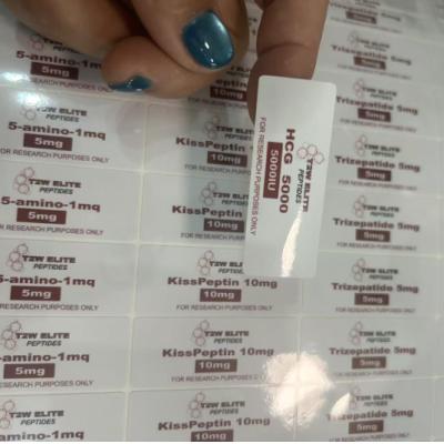 China Waterproof Custom Size Glossy Finish Glass Vial Labels for Pharmaceutical Use for sale