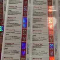 China Waterproof Customizable Size Glossy Finish Glass Vial Labels for 10ml Pharmaceutical Bottles for sale