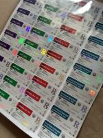 China NP P 100 Finish Glossy shinny effect 10 Vial Labels for sale
