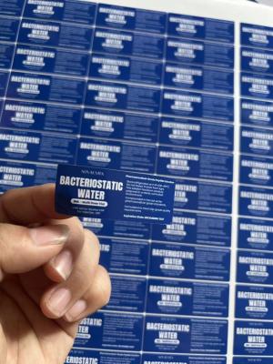 China BAC Water 3ml White PVC Labels for sale