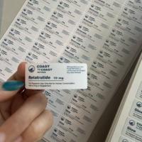 China Reta 10mg Waterproof Glossy Finish Customized Size Vial Labels for Peptide Bottles and Adhesive Stickers for sale
