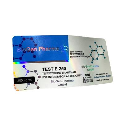 China Plastic Waterproof Hologram Test E 250 Glass Vial Labels for sale