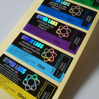 China Custom Printing Hologram 10ml vial Glass Vial Labels for sale
